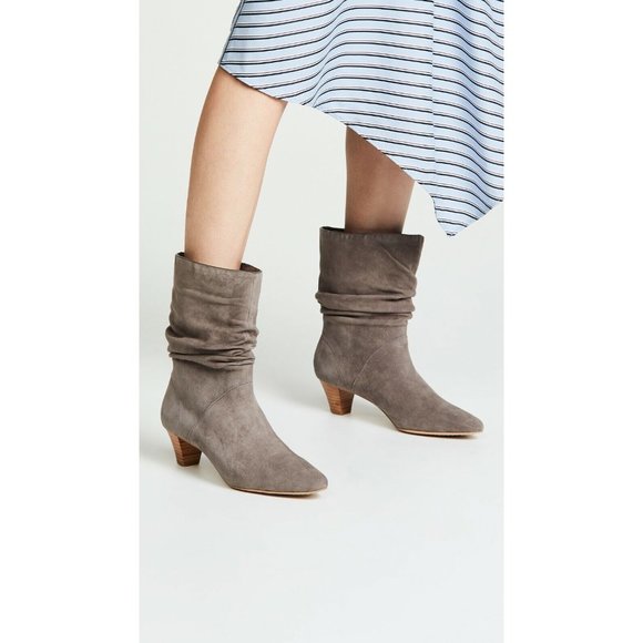 Splendid | Shoes | 25 Splendid Nica Slouchy Suede Grey Stacked Almond ...